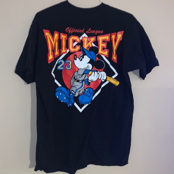 Disney | Shirts | Disney Mickey Mouse Baseball Tshirt Black Xl Back ...